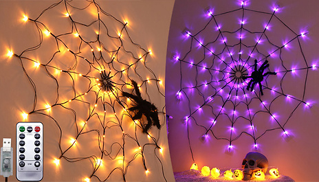 LED Lighting Spider Web Halloween Decoration